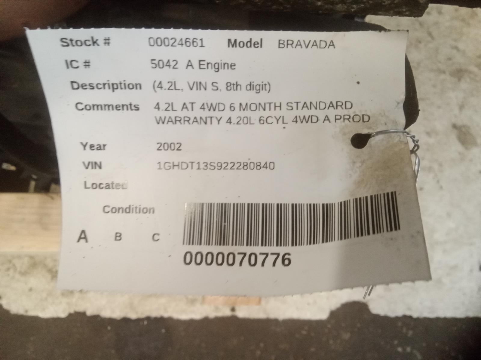 2002 OLDSMOBILE BRAVADA Engine Assembly - AC Auto Parts